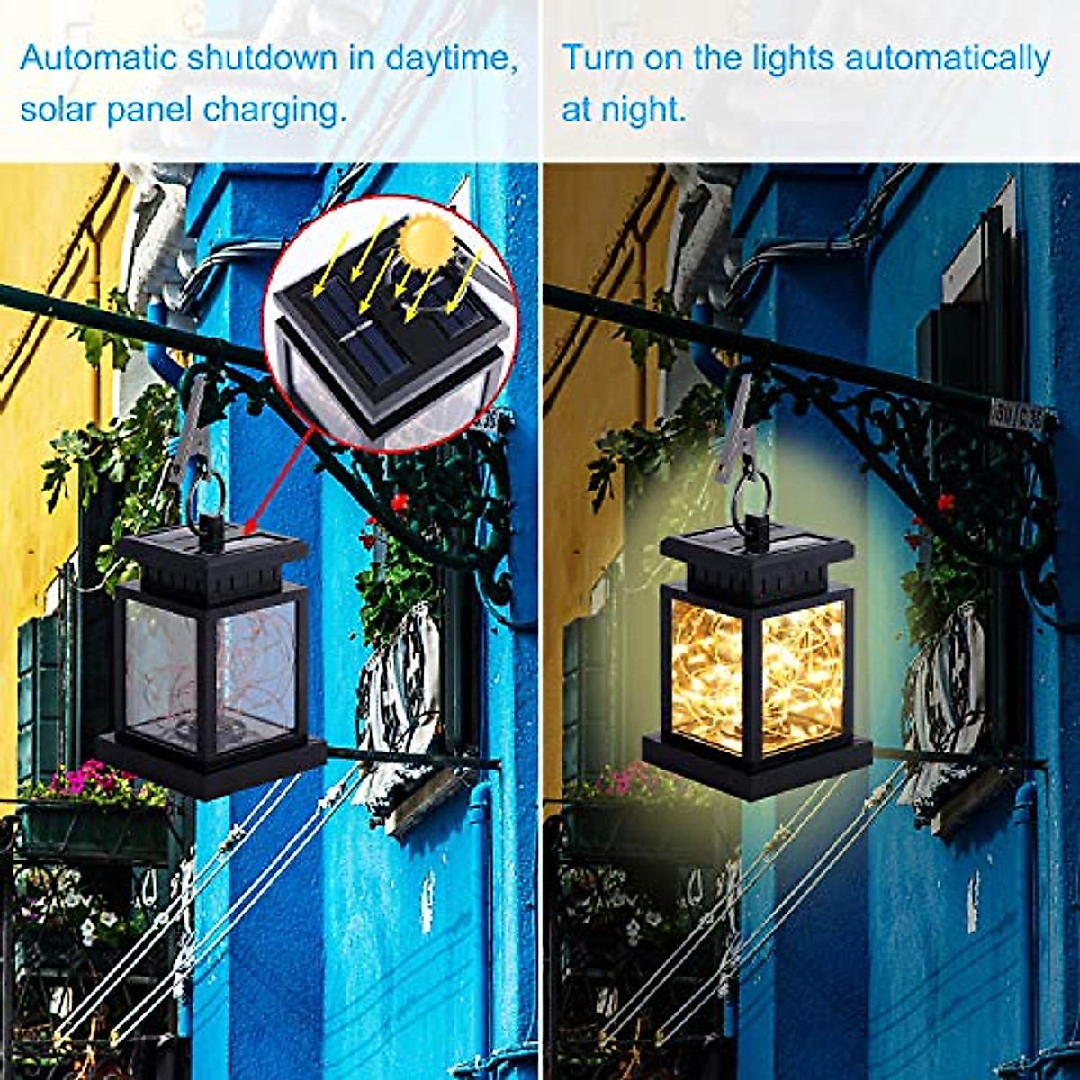 Solar Lanterns Outdoor Hanging Waterproof, 30 LED Decorative String Fairy Lamps Solar Table Lamps Outdoor Garden Lights for Patio Landscape Yard (1 Pack)