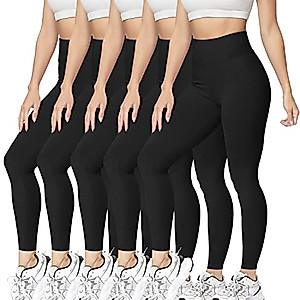VALANDY High Waisted Yoga Pants Stretch Tummy Control Athletic Workout Running Leggings for Women One Size 5Pack