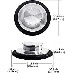 2 Pack Kitchen Sink Drain Strainer and Anti-Clogging Kitchen Sink Stopper - Kitchen Drainer and Stopper Set for Standard 3-1/2 Inch Kitchen Sink Drain