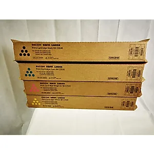 Genuine Ricoh 842251, 842252, 842253, 842254 Toner Cartridges (1 Set of 4) for Ricoh IM C3500 / C3000 + A Free Car Air Fresher