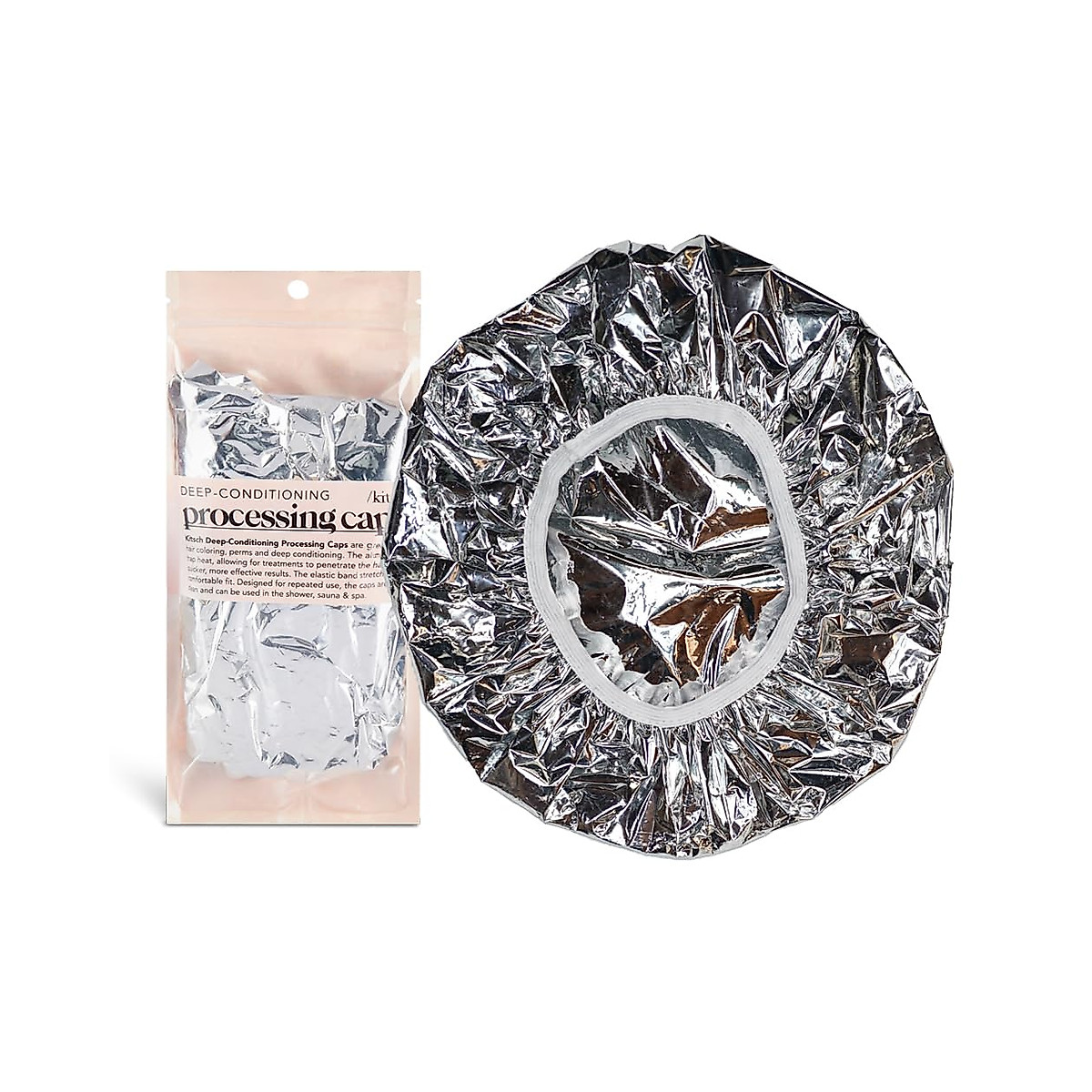 Kitsch Aluminum Foil Hair Heat Cap for Deep Conditioning - Reusable Heating Cap for Deep Conditioner, Tin Foil Hat & Deep Conditioning Heat Cap for Hair Treatments, Processing Cap for Hair, Foil Cap
