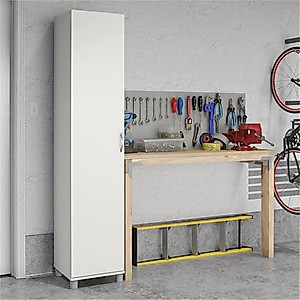 Pemberly Row Transitional 16" Utility Storage Cabinet in White