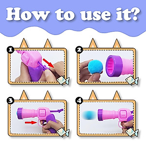 Andiker Cat Toy Balls Set, 30pcs Plush Cat Pom Pom Balls&a Plastic Launcher Set for Cat Catch&Fetch Interactive Cat Toy with Colorful&Soft Cat Balls for Indoor Cats to Keep Fit (Pink 100balls)