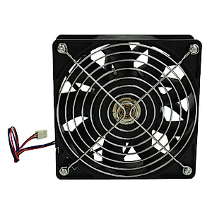 HIGHFINE 12cm 120mm 200CFM 4000RPM CPU Cooling Fan FFC1212DE 12V DC 3-Pin 3-Wire PC Computer High CFM Cooling Case Fan with Metal Finger Guard Grill