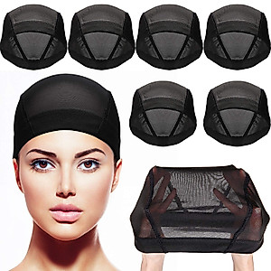 Tatuo 5 Pack Dome Caps Stretchable Spandex Wig Caps for Men Women(Clear Blank)