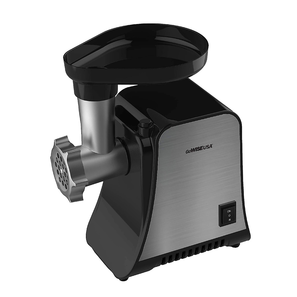 GoWISE USA GW88010 800-Watt Max 4-in-1 Electric Meat Grinder and Food Processor, Small, Stainless Steel