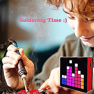 VIGURTIME DIY Music Spectrum Soldering Project Kit, Music Active Pickups with Cool Animation and Pixel Arts for Fun，8x8 RGB Display, Great STEAM Project Kit and Gift for Friends and Family