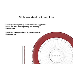 SMEG 6PC Cookware Set, Black 9.5" Fry Pan 11" Fry Pan 3qt Sauce Pan 5 Qt Casserole CKFB06BLMUS Made in Italy
