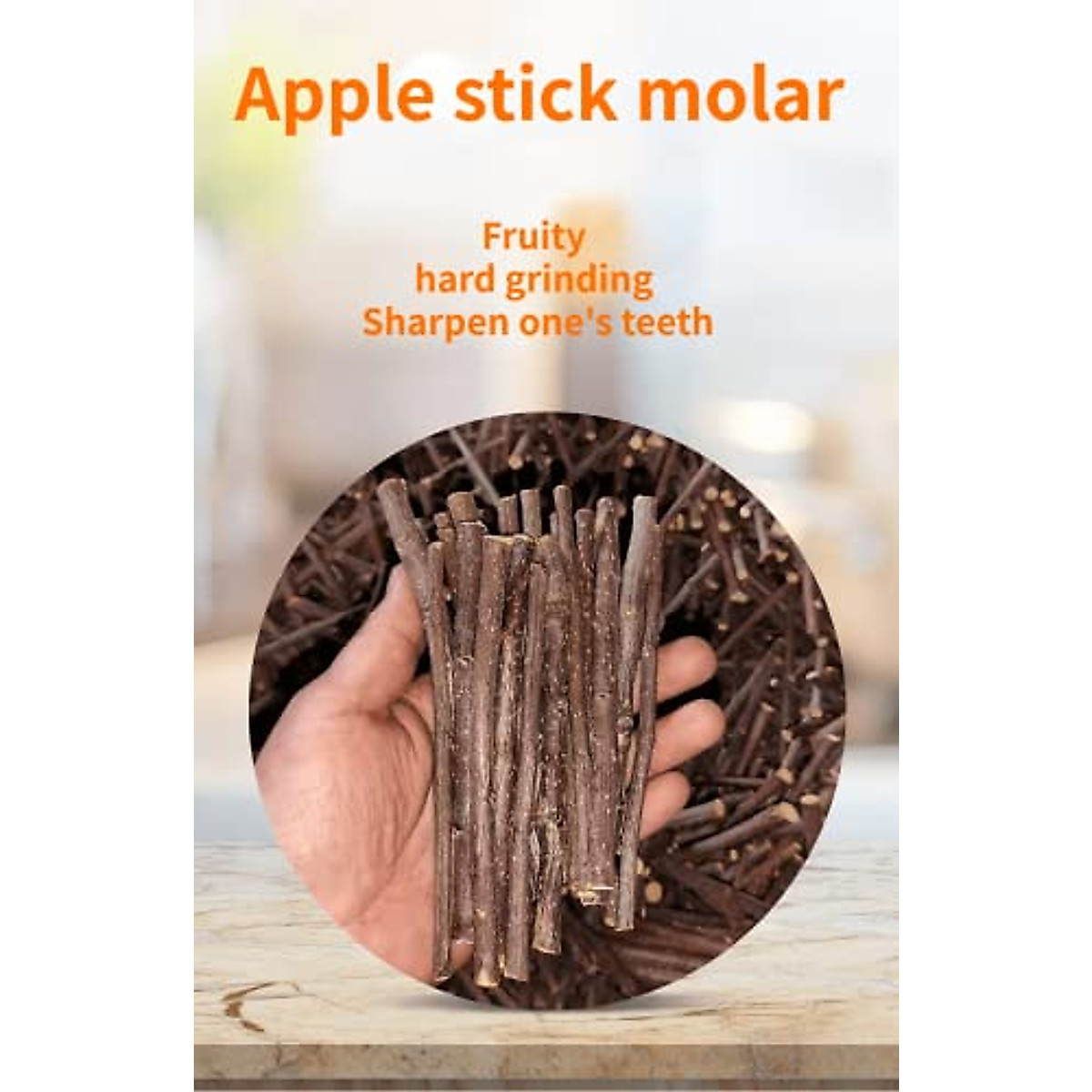 Barn Eleven 100g/0.22lb Natural Apple Sticks, Treats Food for Small Animals, Chew Toys for Chinchilla Guinea Pigs Rabbit Squirrel Hamster Bunny (100g/0.22lb)