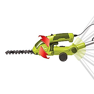 Sun Joe HJ605CC Cordless 2-in-1 Grass Shear + Hedge Trimmer w/Extension Pole, Green