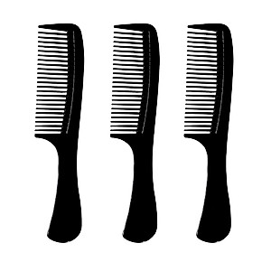 Large Wide Tooth Paddle Comb for Detangling Wet or Dry Hair 8.5-inch Round Handle Styling Combs - Pack of 3 for Men, Women and Kids - Long, Straight, Wavy, Curly and Coarse Hair