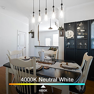 DAYBETTER 12 Pack Vintage LED Edison Bulbs, E26 Led Bulb 60W Equivalent, Dimmable Led Light Bulbs, High Brightness 800 LM Neutral White 4000K, ST58 Antique Filament Bulbs, Clear Glass Style for Home