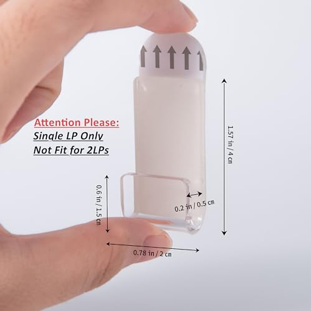 Antilope 6 Sets 18Pcs Vinyl Record Wall Mount Display Holder No Screws, Self Adhesive Clear Acrylic Vinyl Record Hangers Shelf for Album Covers Display and Home Wall Decoration -Single LP