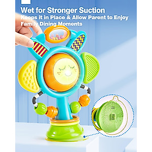 High Chair Toys Sunflower Suction Cup Baby Toys 6-12 Months+ with Light, Sound
