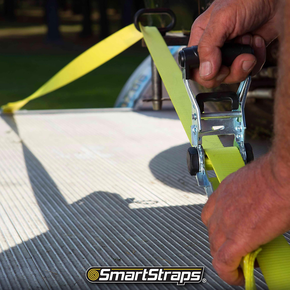 SmartStraps 14’ Ratchet Straps, 2 Pack –5,000lbs Break Strength, 1,667lbs Safe Work Load –Commercial Tie Down Straps for Heavy Duty Cargo, Haul Equipment and Vehicles