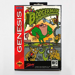 Aditi 16 bit Sega MD game Cartridge with Retail box - Boogerman A Pick and Flick Adventure game card for Megadrive Genesis system