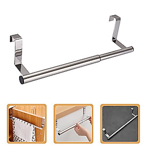 4pcs Telescopic Towel Rack Door Back Towel Shelf Door Towel Storage Bathroom Storage Rack Punch Storage Racks Towel Hanging Rack Towel Storage Rack Stainless Hanging Rack