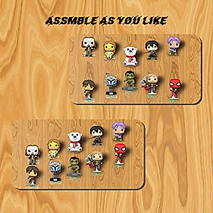 YODAR 10 Pack Small Clear Acrylic Floating Shelves for Funko Pop Figures, Wall Mounted Mini Hanging Display Shelf for Storage & Decor, Adhesive Invisible Ledge Organizer，Shining at Night