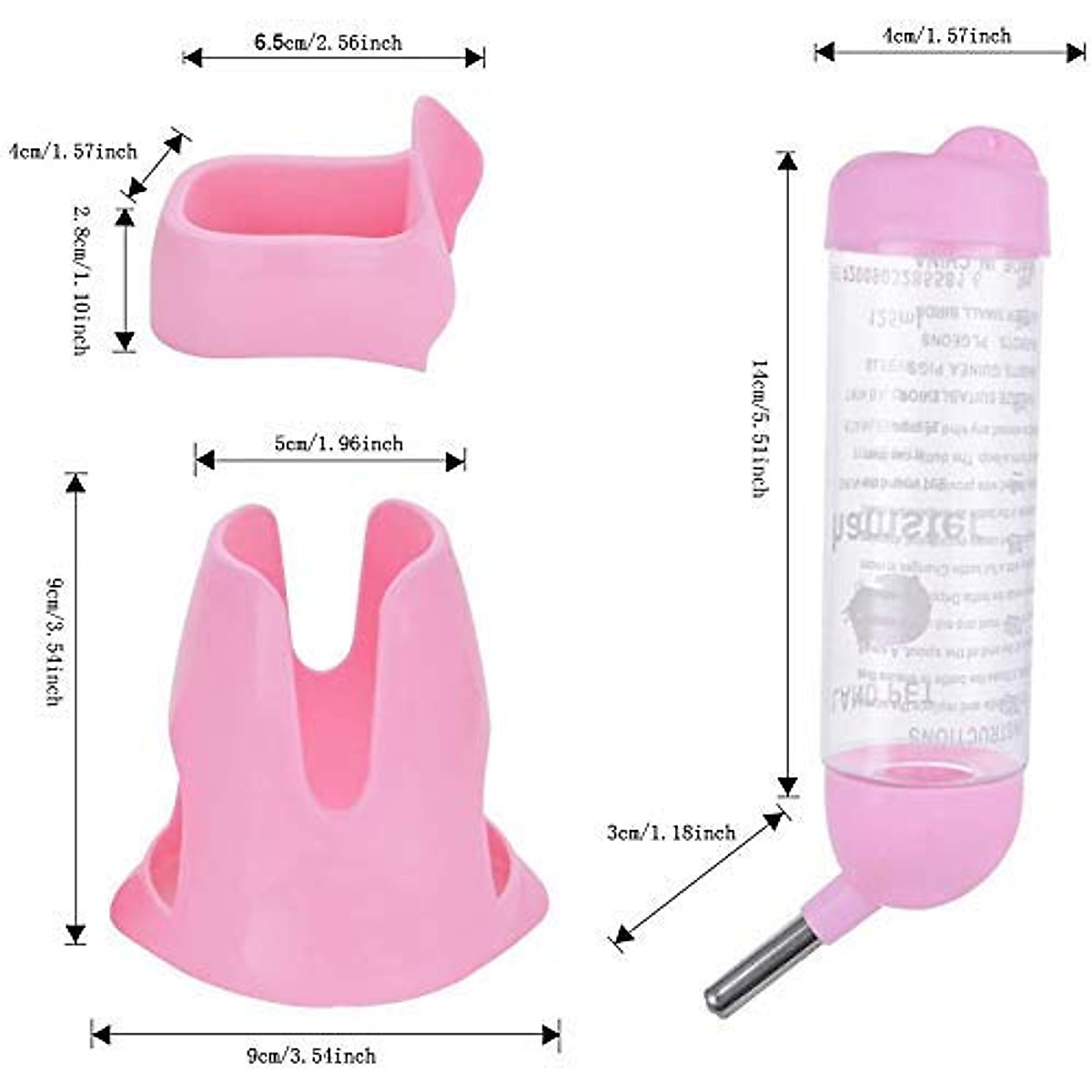 BINX (125ML, Pink) Water Dispenser Automatic pet Bottle for Hamsters, Rats, Guinea Pigs, White Rabbits and Small Animals