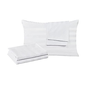 Pillow Cases Standard Size, 100% Egyptian Cotton Pillow Protectors with Zipper, 400 Thread Count Sateen Weave White Pillowcases Standard Size Set of 2, Premium Quality Pillow Covers for Home/Hotel