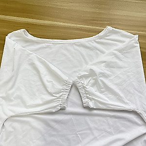 MESLIMA Women's Casual Oversized Two Piece Outfits Half Sleeve Irregular Hem Tops Skinny Long Pant Set Tracksuit White L