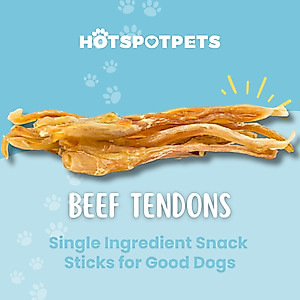 hotspot pets Beef Tendon Chews for Dogs (10 Pack) - 8 Inch All Natural, Free-Range, Grass-Fed Premium USDA Gambrol Beef Tendon Stick Treats - Made in USA