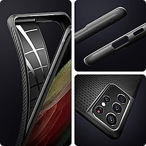 Spigen Liquid Air Case Compatible with Samsung Galaxy S21 Ultra - Black - 6.8 Inches