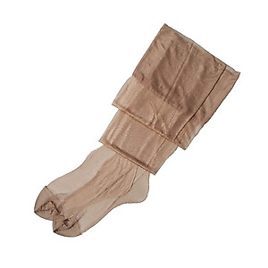 TVRtyle Women’s Multicolor Vintage 10D Thigh High See Through Non-stretch RHT Silk Stocking 928M (Dark Skin, X-Large)