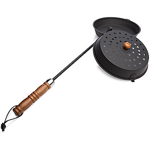 Rome's Chestnut Roaster and Fireplace Popcorn Popper, Steel with Wood Handle