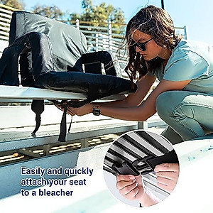 Sportneer Extra Wide Stadium Seats with Back Support, 2 Pack Bleacher Seats with Back and Cushion Wide Padded Stadium Chair with Armrests 6 Reclining Positions Bleacher Chair for Sport Events Camping