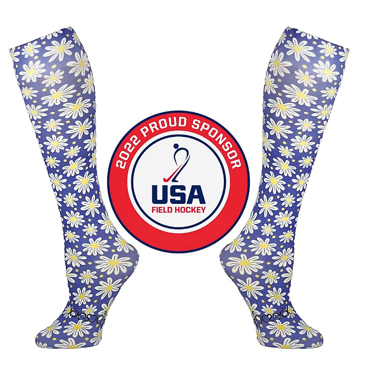 Hocsocx Daisy Socks Performance Liner Moisture-Wicking Protection for Field Hockey, Ice Hockey, and Soccer