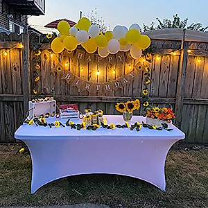 FORLIFE Spandex Table Covers 6ft，Fitted Tablecloth for 6ft Rectangular Tables, Stretch Patio Table Covers, Universal Spandex Table Cover for Wedding, Banquet, Party (6ft, White)