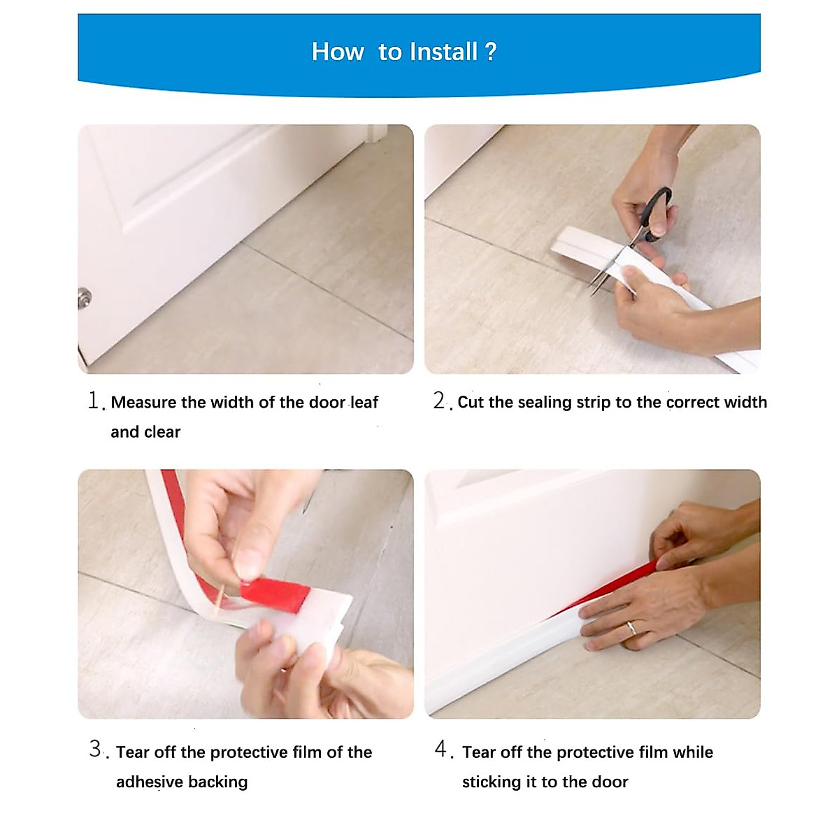 hokmly 2"W x 39"L Weather Stripping - Under Doors Bottom Door Draft Stopper Seal Strip - Flexible Noise Insulation Draft Guard for Garage Exterior and Interior Doors (1, Brown)