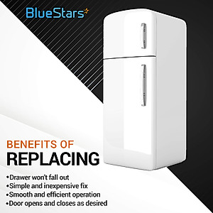 BlueStars Ultra Durable 240530601 & 240530701 Refrigerator Pan Hangers (Left & Right) STRONG Plastic Replacement – Exact Fit For Kenmore & Frigidaire Refrigerators - Replaces 240460401 240460501