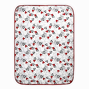 Cudlie Disney Baby Boy Mickey Mouse Double Sided Baby Blanket with Printed Mink Waffle & Satin Edge (30x40)