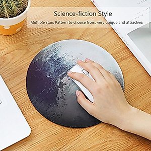 HaloVa Mouse Pad, Anti Slip Planet Mouse Mat for Desktops, Computer, PC and laptops, Customized Round Mouse Pad for Office and Home, Moon