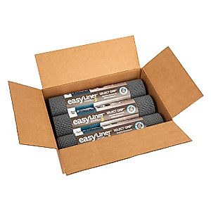 Duck EasyLiner Brand Select Grip Shelf Liner, Dark Gray, 12 in. x 10 ft, 6 Rolls, 10'