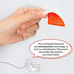 Rocketbook Beacons - Digitize Your Whiteboard - Reusable Stickers To Upload Your Whiteboard Notes To The Cloud with Carrying Case (1 Pack), BEA-A4-K