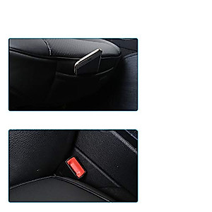 EDEALYN Ultra-Luxury PU Leather Car Seat Protection Car Seat Cover for Most Four-Door Sedan & SUV,Single Seat Without Backrest 1PCS (W 20.5''× L21''×Thick 0.2'') (3D - Black)