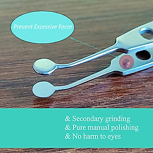 FUNORNAM Meibomian Gland Expressor Professional Prevent Excessive Force Eyelid Massage Forceps for MG Issue Dry Eyes, Premium Stainless Steel (Round)