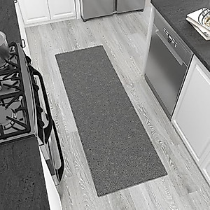 Ottomanson Luxury Collection Indoor Solid Design Rubber Back 2x6 Soft Pile Shag Rug for Hallway, Entryway, Kitchen, Living Room, Bedroom, Bathroom, Runner-2' x 6', Dark Gray