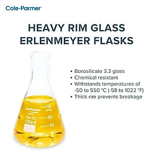 Cole-Parmer Laboratory Glass Erlenmeyer Flask, 5000 mL