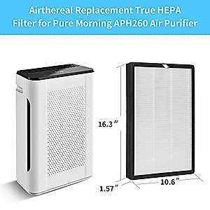 GoKBNY APH260 True HEPA Replacement Filter Compatible with Pure Morning APH260 Purifier, Also Compatible with Pure Morning APH320 WiFi Purifier, 3-in-1 Filter System（2-Pack）