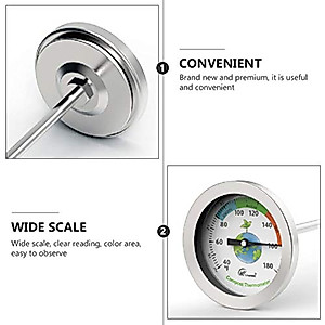 DOITOOL Compost Soil, 19.6inch Long Stem Compost Soil, Backyard Soil with Stainless Steel Dial for Composting Bins, Outdoor Gardening and Planting (40-180°F)