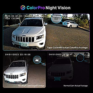 TP-Link ColorPro Wi-Fi Outdoor Camera | Plug-in | Daylight Clarity at Night | 2K QHD | Person/Pet/Vehicle Detection | Local/Cloud Storage | 127° FOV | Built-in Siren | Works w/Alexa & Google Home