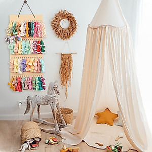 JEWERADO Baby Headbands for Girls Storage Organizer Hanging Headband Holder for Baby Girl, Suitable for Wall, Door or Closet (Beige)