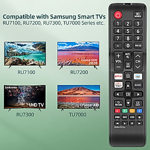 Gvirtue Remote Control BN59-01315J Replacement for Samsung-Smart-TV-Remote Samsung LED LCD QLED 4K 8K UHD 3D HDTV HDR Curved Crystal Smart TV with Netflix, Prime Video, Samsung TV Plus Button