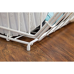 IRIS USA 17" Modular Wire Stacking Storage Basket, Great Storage for Linens, Groceries, Toys, Books, and More, Stackable, Easy Assemble, Multipurpose Home Organizer, White