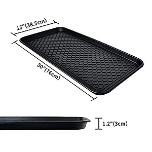 CHAIRLIN 2 Packs Waterproof Large Shoe Tray, All Purpose in Door and Out Door Boot Mat for Entryway Pet Food Tray Floor Protection Durable Shoe Organizer 30" x 15" x 1.2"