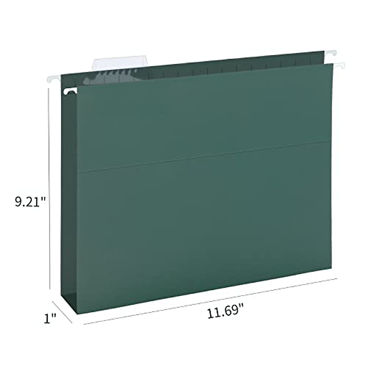 HERKKA Extra Capacity Hanging File Folders, 30 Pack Reinforced Hang Folders with Heavy Duty 1 Inch Expansion, Designed for Bulky Files, Medical Charts, Letter Size, Green